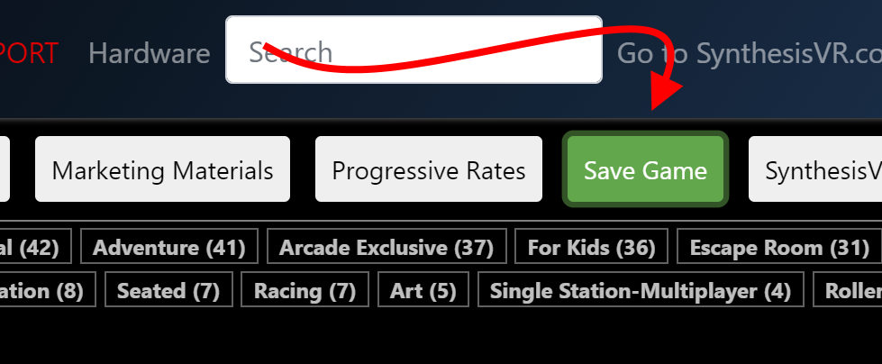 Save Game Progress – Synthesis VR