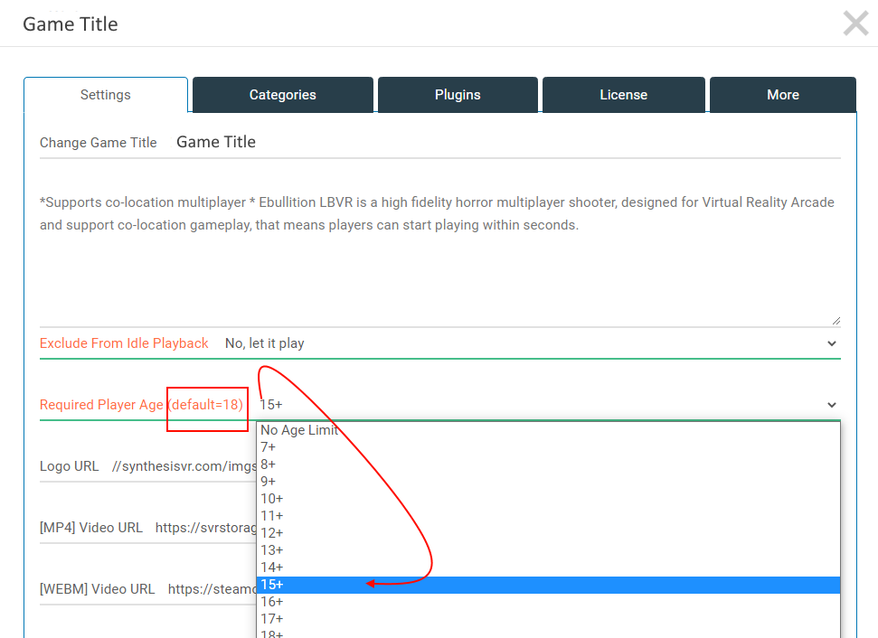 CONTENT AGE RATINGS – Synthesis VR